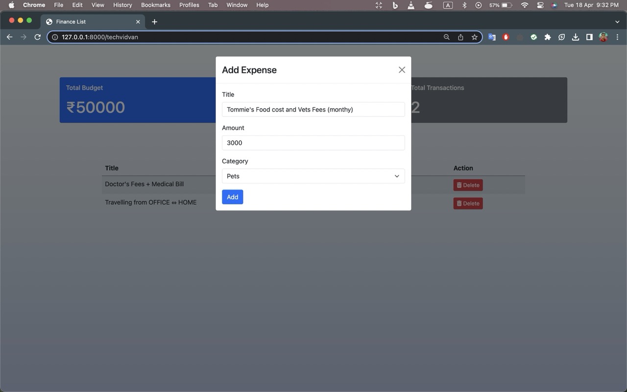 Expense Tracker - WebApp